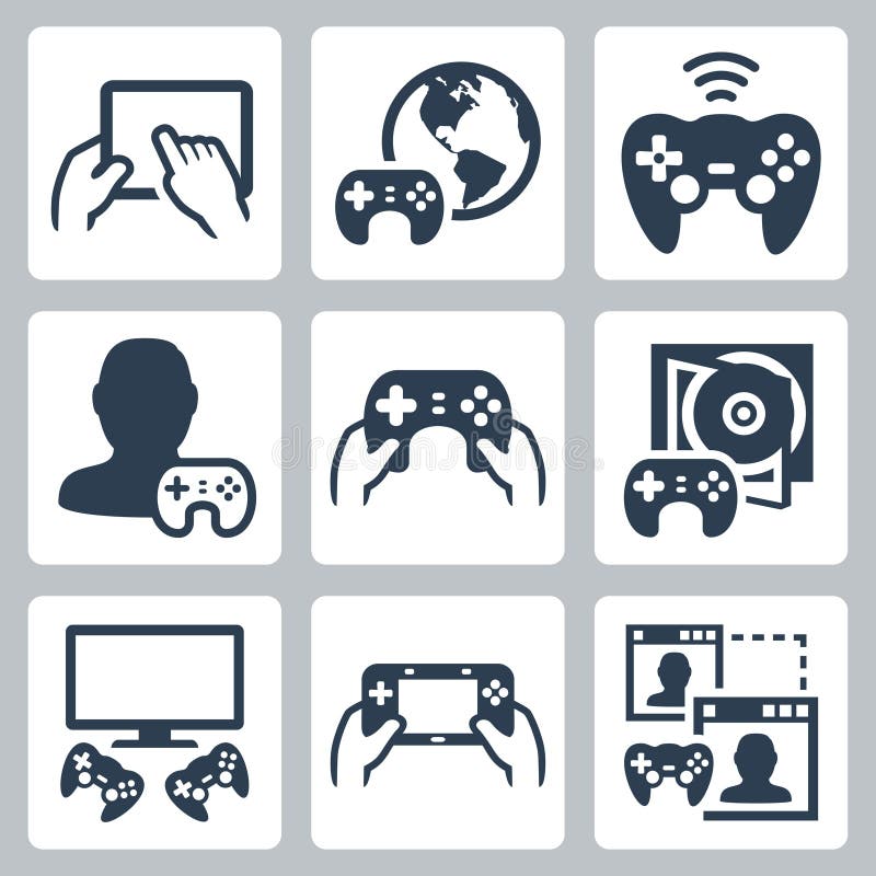 Video Game Genres Vector Icons Stock Vector - Illustration of icon ...