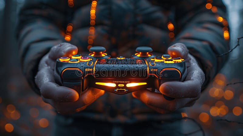 Gaming in the Wild: a Gamer S Hand Holding a PS4 Controller in a Forest ...