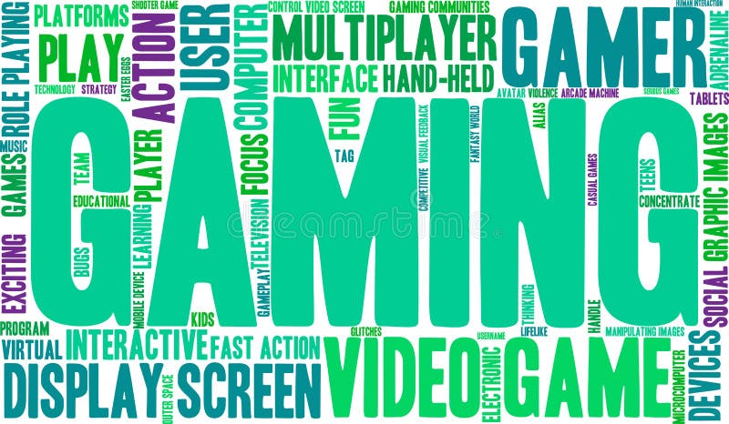 Gaming Word Cloud stock vector. Illustration of games - 108486277