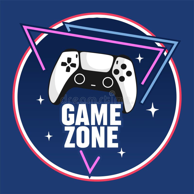 Gaming Zone with a Game Console Stock Illustration - Illustration of ...