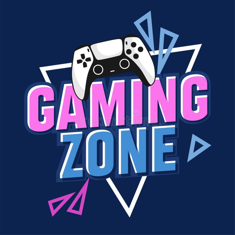 Gaming Zone with a Game Console Stock Illustration - Illustration of ...