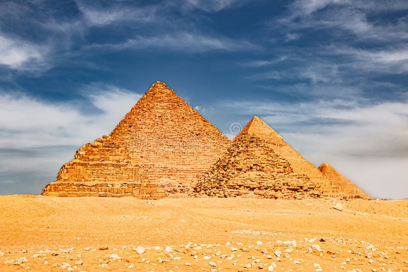 De Forntida Pyramiderna Av Giza Fotografering för Bildbyråer - Bild av ...