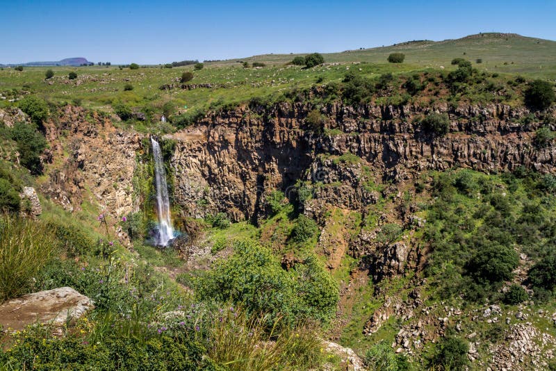 The Gamla Waterfall,Golan Hei Stock Image - Image of environment ...