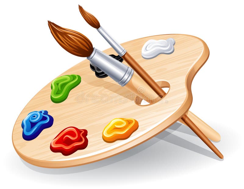 ClipArt Con Tavolozza Di Colori In Legno