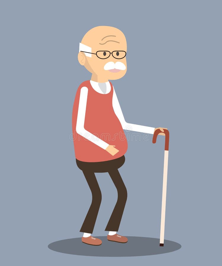 Gammal rottingman vektor illustrationer. Illustration av pension - 70776386