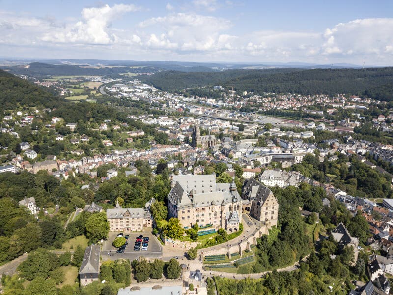 Slottet I Marburg, Tyskland Arkivfoto - Bild av fort, torra: 4366748