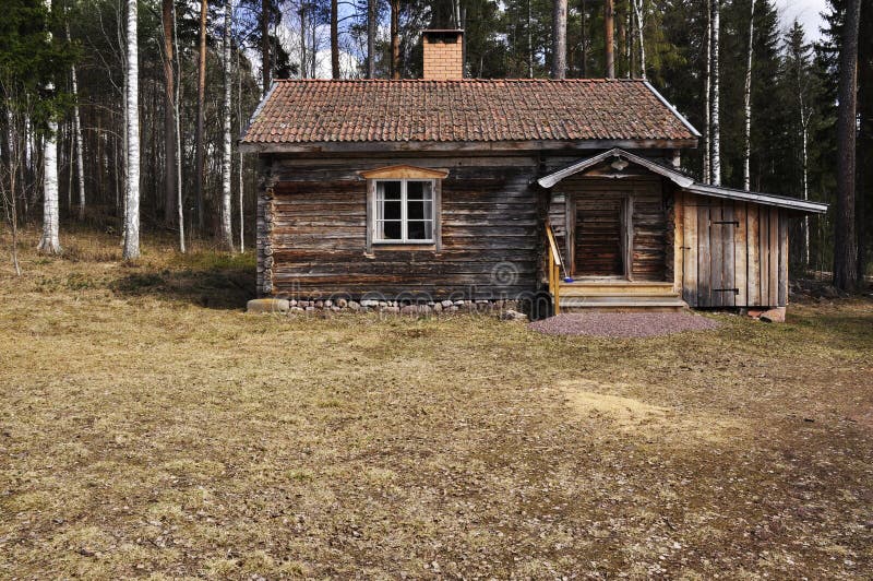 Gammal stuga arkivfoto. Bild av svett, utanför, struktur - 14123852