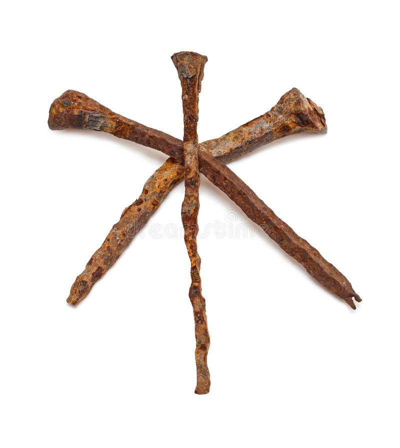 Rostiga tre spikar arkivfoto. Bild av skarpt, smutsigt - 35463472