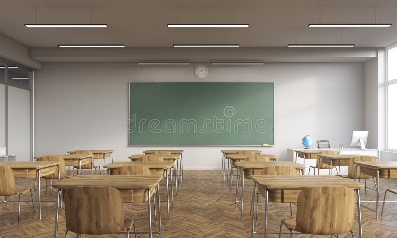 Inre Av Klassrumet I Universitet Stock Illustrationer - Illustration av ...