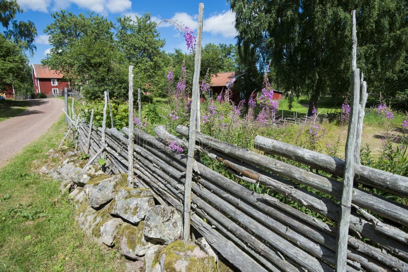 Gammalt Staket Med Blommor Fotografering För Bildbyråer Bild Av Rött 43535419