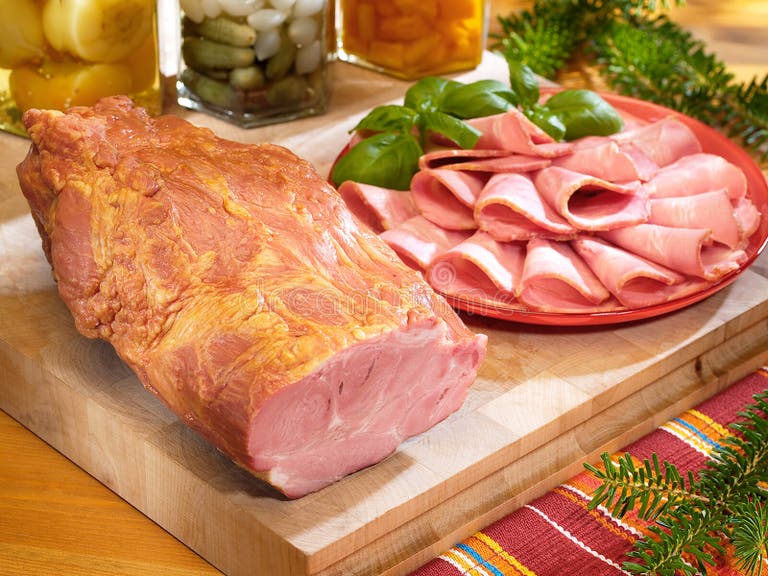 Gammon on a Cutting Board with Preserves Stock Image - Image of cuts ...