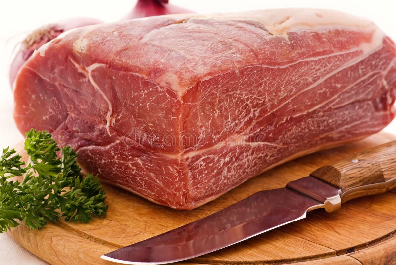 Gammon on Wooden Plate stock image. Image of catering - 10525413