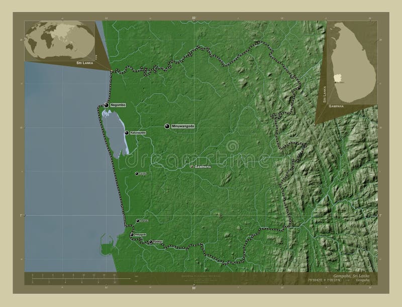 Gampaha, Sri Lanka. Wiki. Labelled Points of Cities Stock Illustration ...