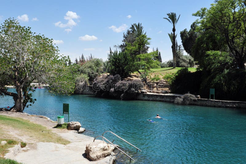 Waterfall Gan HaShlosha stock photo. Image of water, lake - 26724664