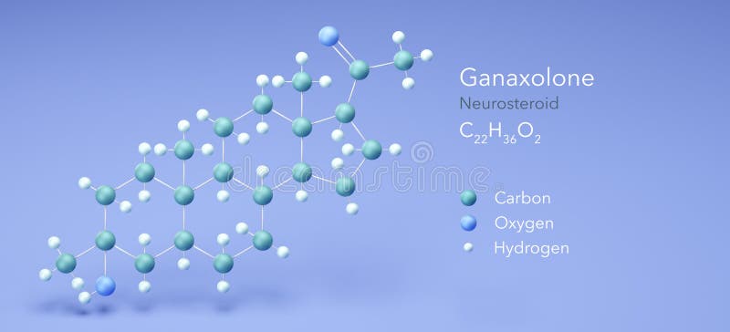 Ganaxolone Molecule, Molecular Structures, C22h36o2 3d Model ...