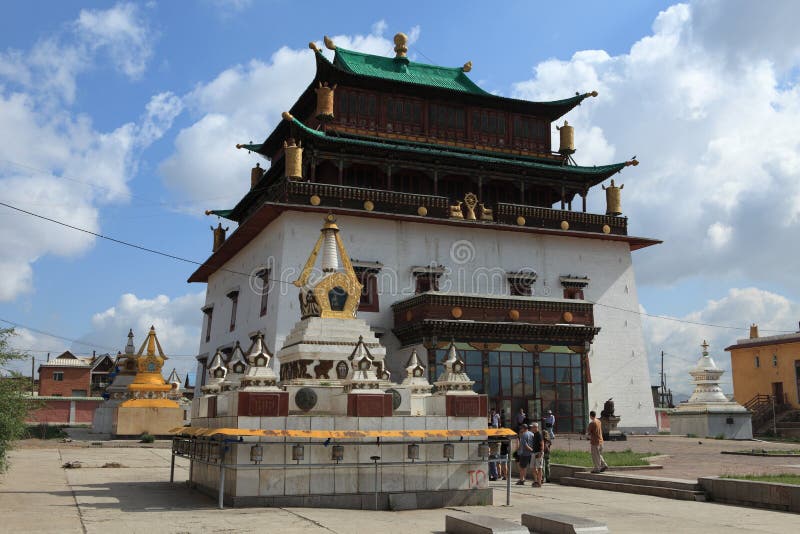 Gandan Monastery, Ulan-Bator Editorial Photo - Image of buddhist, view ...