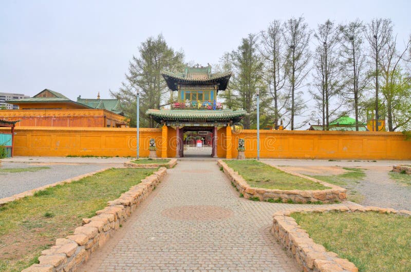 Gandan Monastery, in Ulaanbaatar, Stock Photo - Image of estate ...