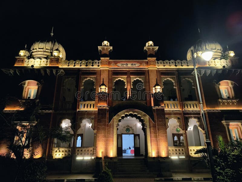 Gandhi Hall or Townhall of Indore at Night Stock Photo - Image of ...