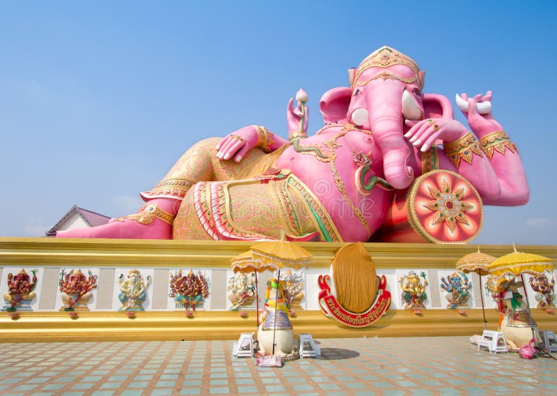 Pink Ganesha in Thailand stock photo. Image of close - 19975462