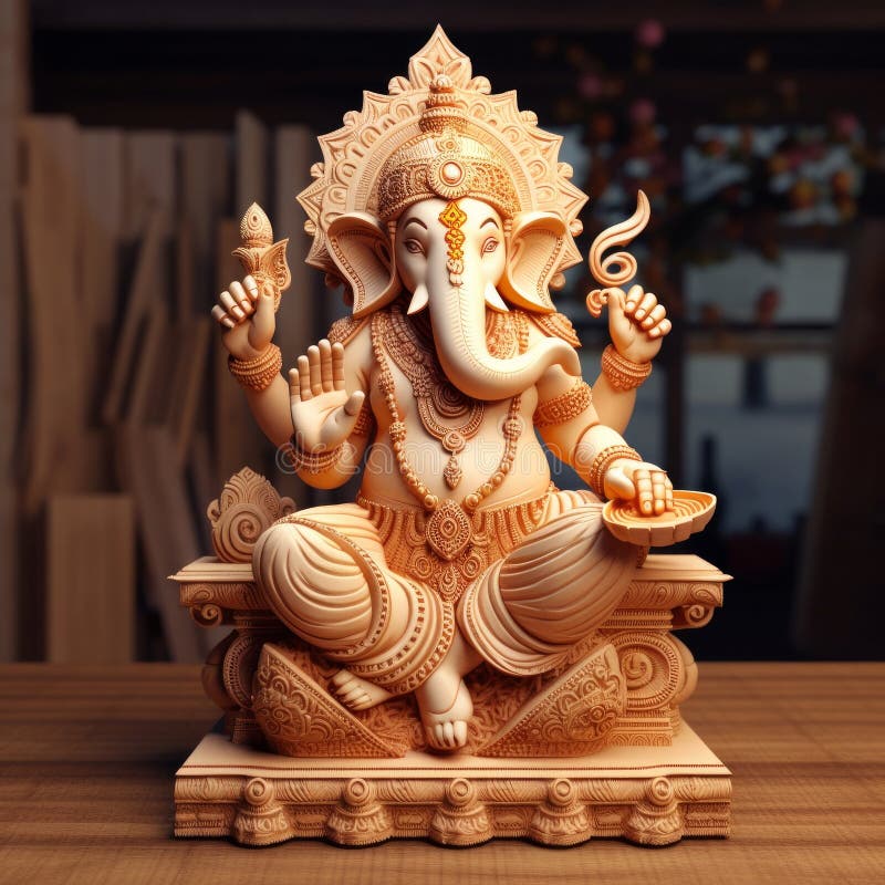Ganesh Artwork 3D Generative AI Stock Illustration - Illustration of ...