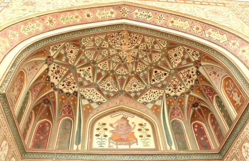 Ganesh Pol Gate in Amer Fort. Stock Photo - Image of front, gateway ...