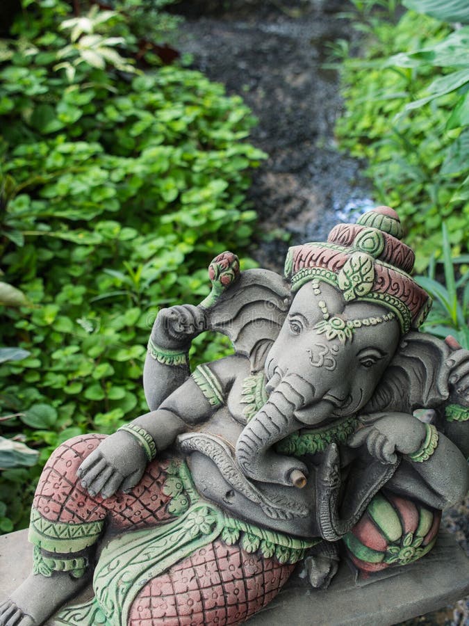 Ganesh Sitting in the Garden Stock Image - Image of oriental, bless ...