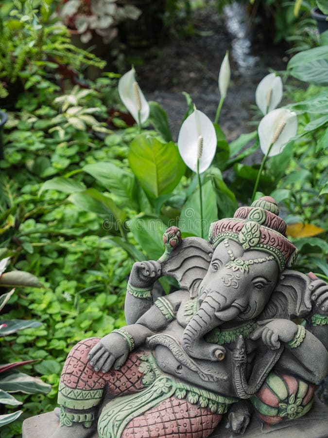 Ganesh Sitting in the Garden Stock Image - Image of oriental, bless ...