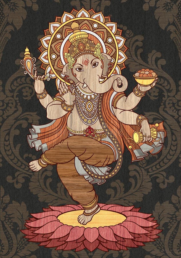 Lord Ganesha with Colurful Wood Texture Background Wallpaper Design ...