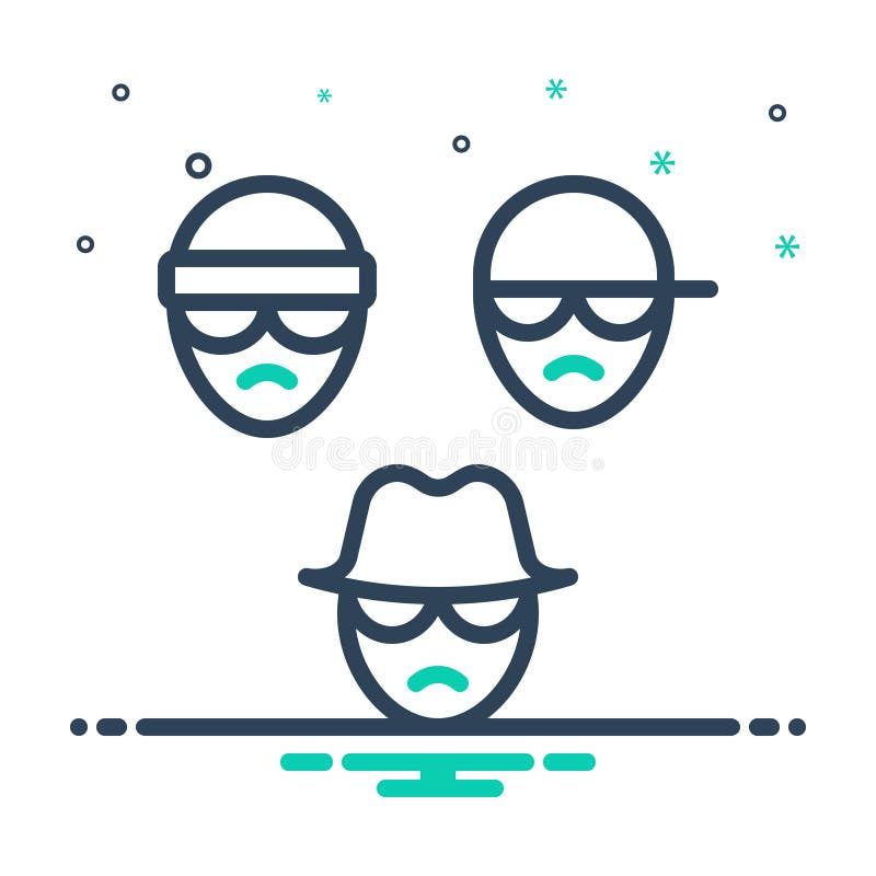 Mix Icon for Gang, Troop and Criminal Stock Vector - Illustration of ...