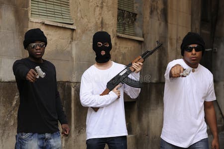 Gang Members with Guns and Rifle Stock Image - Image of drug, guerrilla ...