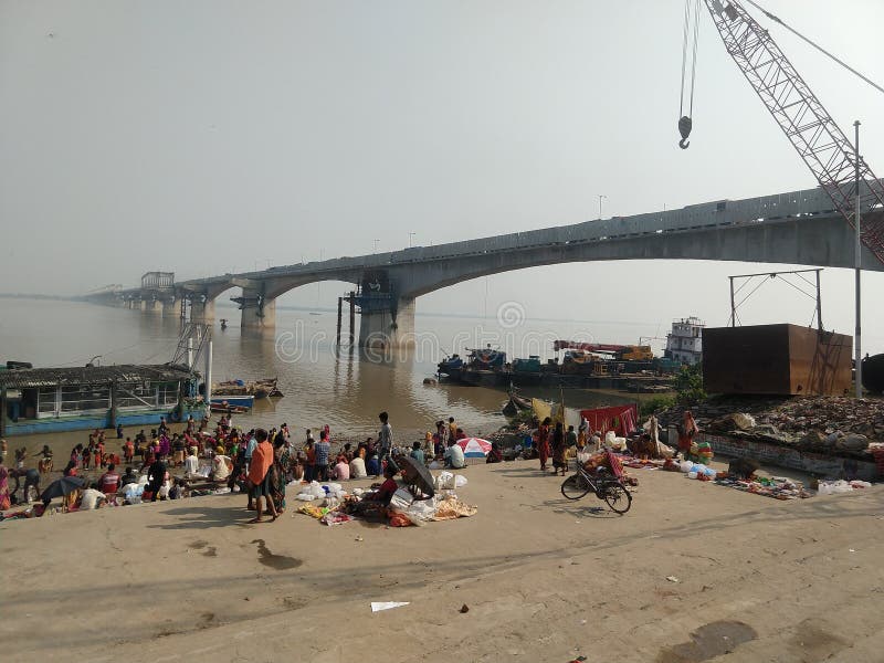 Ganga Setu Bridge Renew Making Install in Bihar Patna Editorial Stock ...
