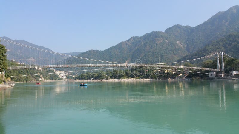 Beautiful Ganges River Flows through Rishikesh, India. Stock Image ...