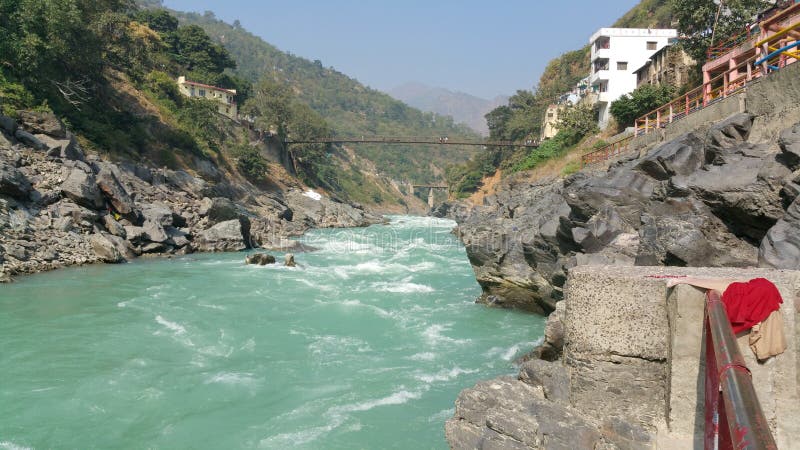 Beautiful Ganges River Flows through Rishikesh, India. Stock Photo ...