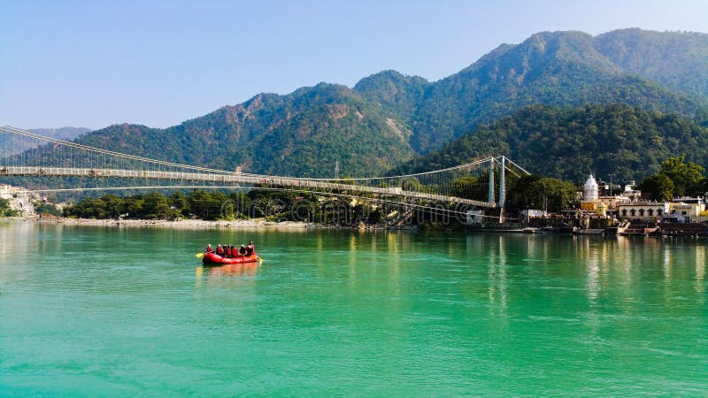 Ganges River Flows through Himalayan Mountains in India. Editorial ...