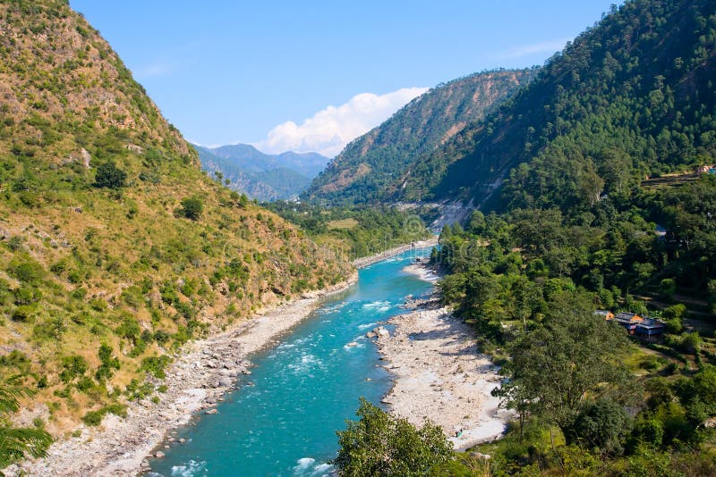 Ganges River in Himalayas Mountains Stock Image - Image of mount ...