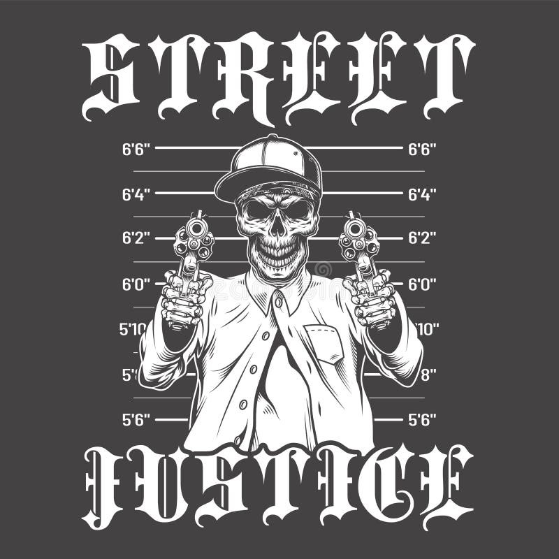 Gangsta Poster with Skeleton Stock Vector - Illustration of design ...