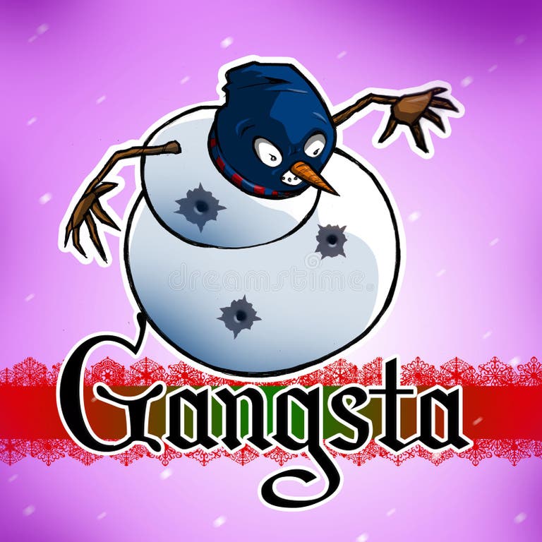 Gangsta Snowman stock illustration. Illustration of gats - 1542313
