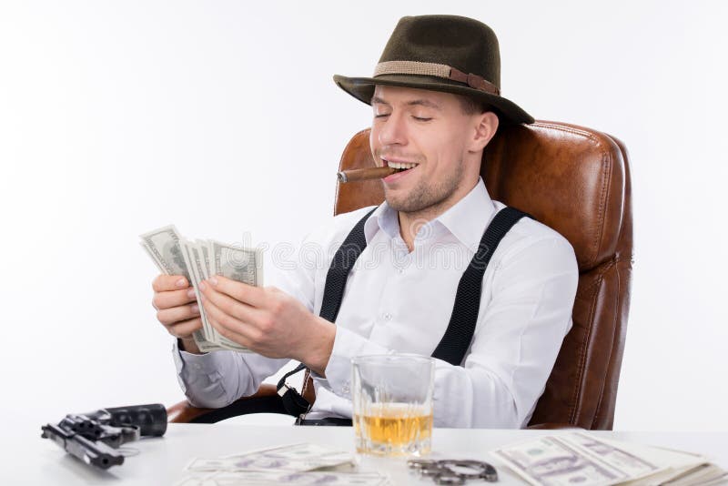 Gangster stock photo. Image of table, burglar, leather - 38383788
