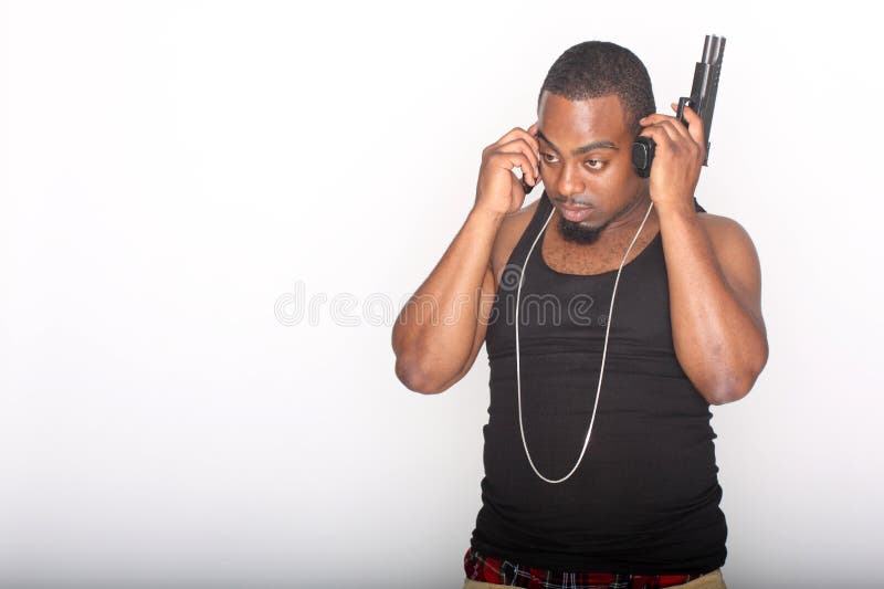 Gangster Con Il Telefono E La Pistola Immagine Stock - Immagine di ...