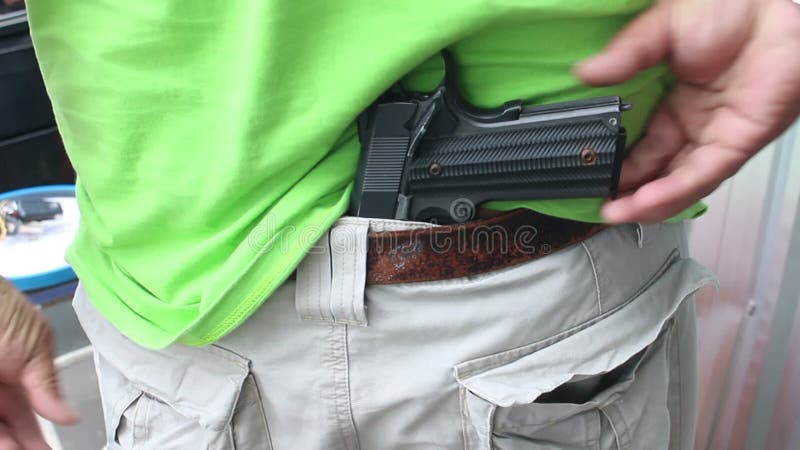 Gangster Concealing His Gun Behind His Back Stock Footage - Video of ...