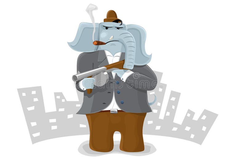 Gangster elephant stock vector. Illustration of houses - 8230090