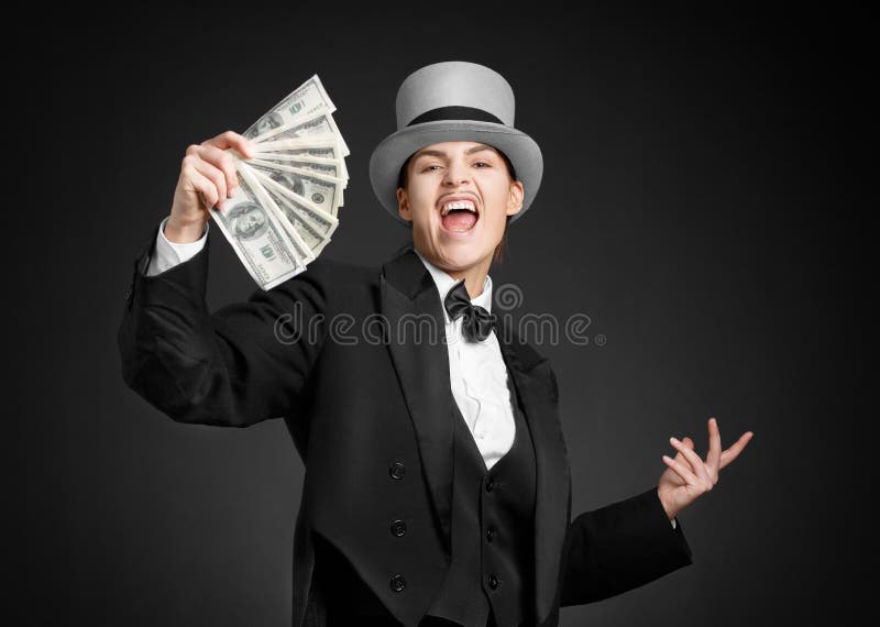 Gangster Girl Keeps Money in Hands Stock Image - Image of money, face ...