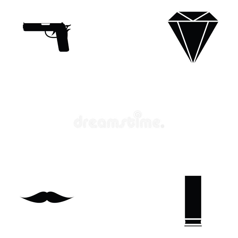 Gangster icon set stock vector. Illustration of thug - 120565654