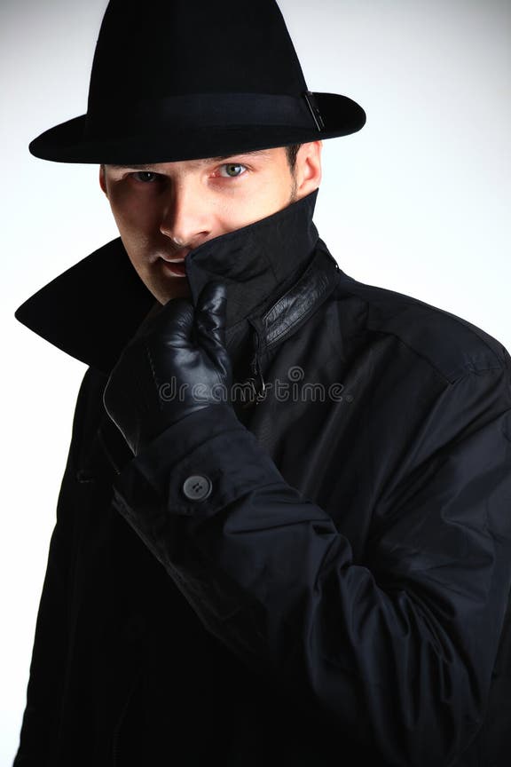 Gangster Man in Hat and Coat Stock Photo - Image of model, gangster ...