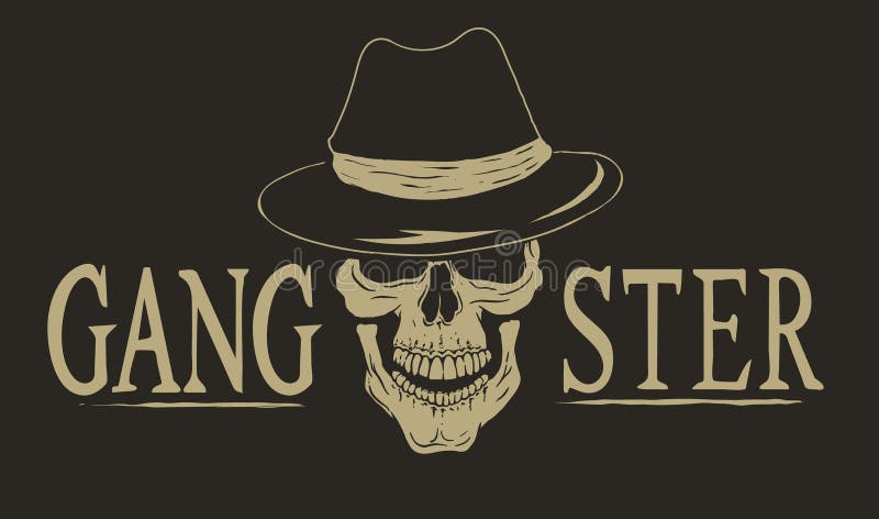Gangster Skull .Vector Retro Logo Stock Vector - Illustration of ...