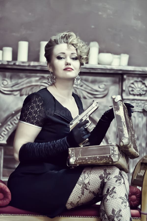 Gangster woman stock photo. Image of lonely, alone, black - 23584556