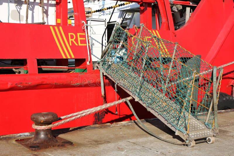 Gangway with Safety Net Entrance To the Vessel Stock Photo - Image of ...