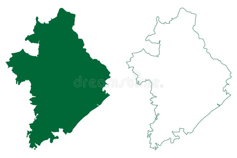 Ganjam District Odisha State, Republic of India Map Vector Illustration ...