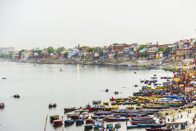 Ganjes River at Sunrise, Varanasi, India Editorial Photo - Image of ...