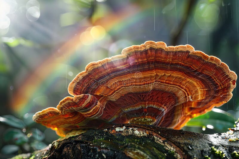 Ganoderma Lucidum, Reishi Mushroom. Medicinal Fungus in the Forest ...